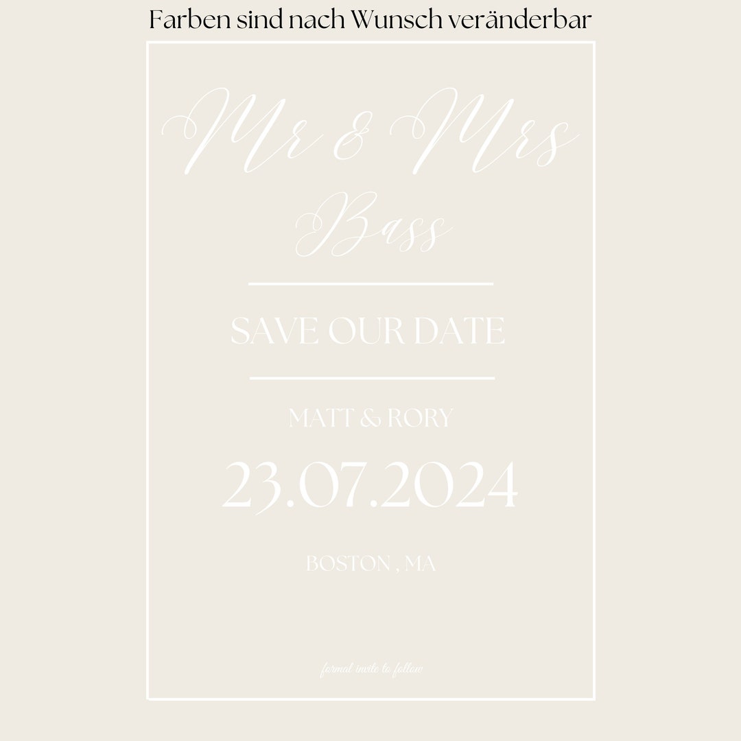 SAVE THE DATE Digital Download, Customizable Canva Template in Multiple ...