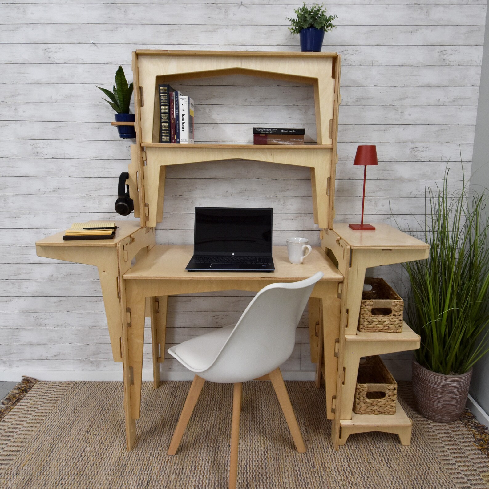 Birch Wood Grow-with-me Desk With Adjustable Extension Leaf, Side ...