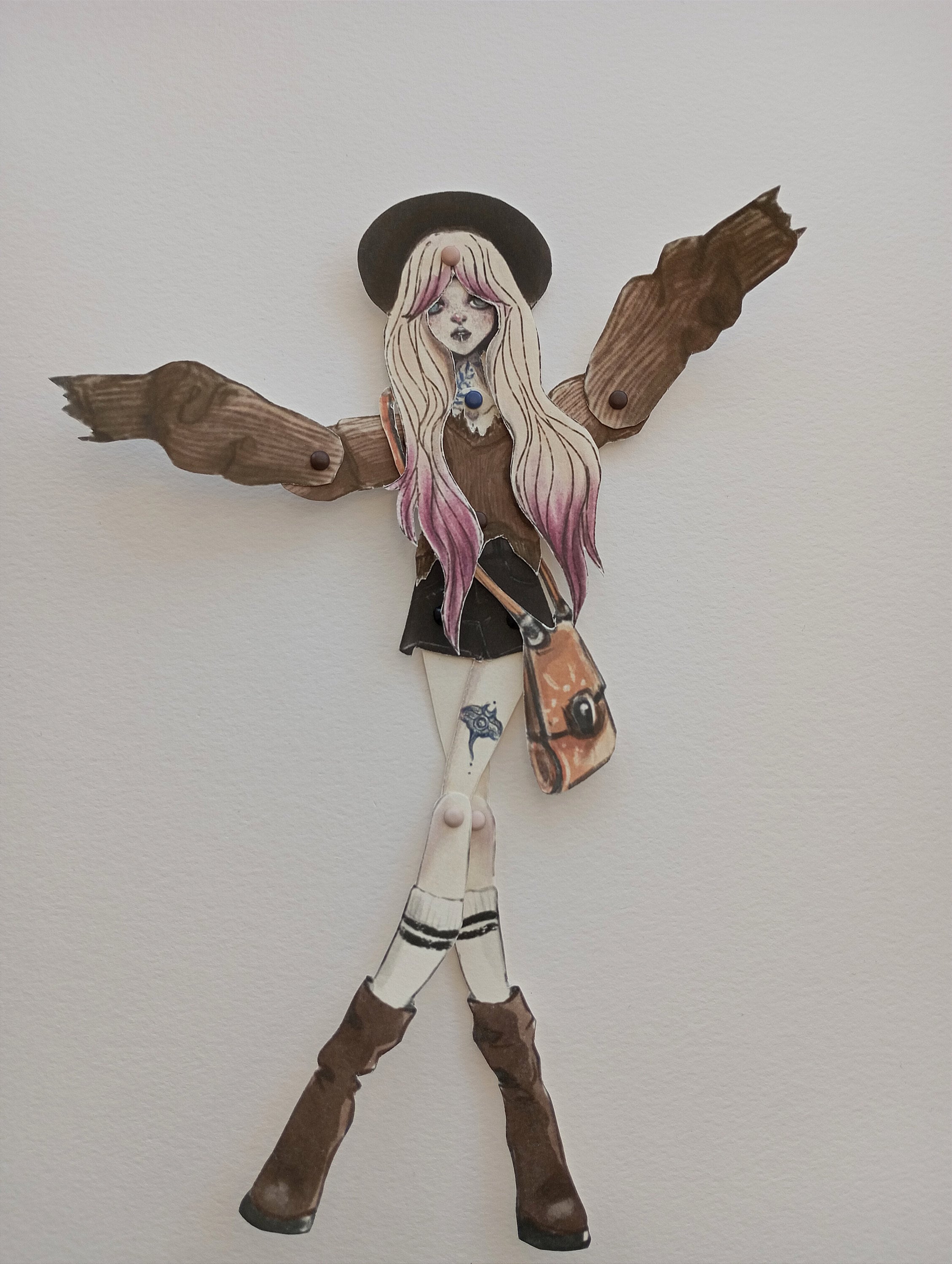 Articulated Paper Doll Prints Grunge Doll Mia With Two Outfits Instant ...