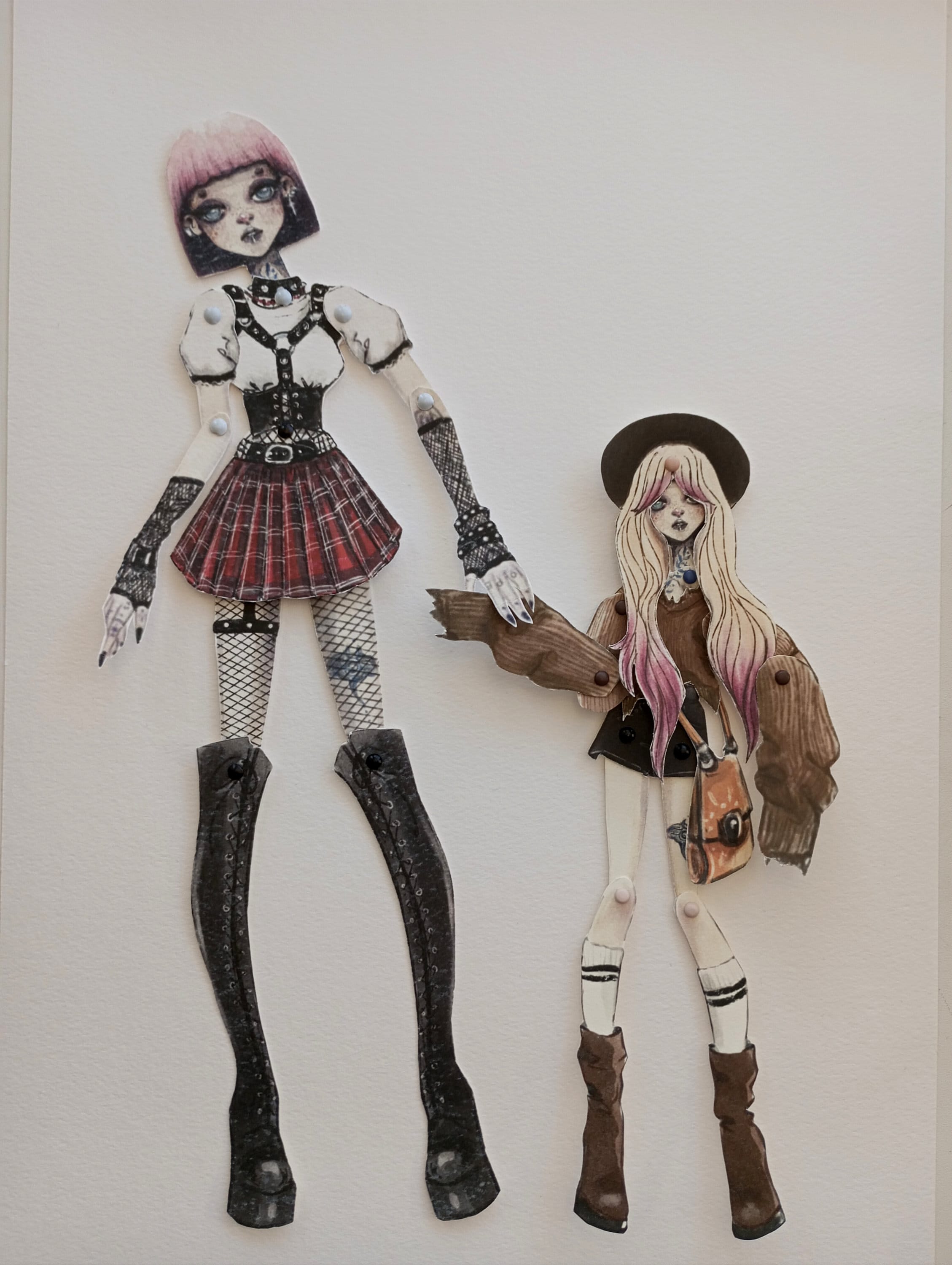 Articulated Paper Doll Prints Grunge Doll Mia With Two Outfits Instant ...