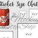 Sticker Size Chart Bundle, POD Size Chart, Print on Demand, Kiss-cut ...