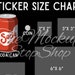 Sticker Size Chart, POD Size Chart, Print on Demand, Kiss-cut Sticker ...
