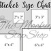 Sticker Size Chart, POD Size Chart, Print on Demand, Kiss-cut Sticker ...