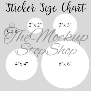 Sticker Size Chart Bundle, POD Size Chart, Print on Demand, Kiss-cut ...