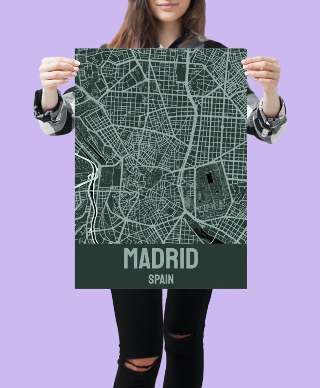 Madrid Map Print, Spain Maps, Madrid Wall Art, Madrid Map Posters ...