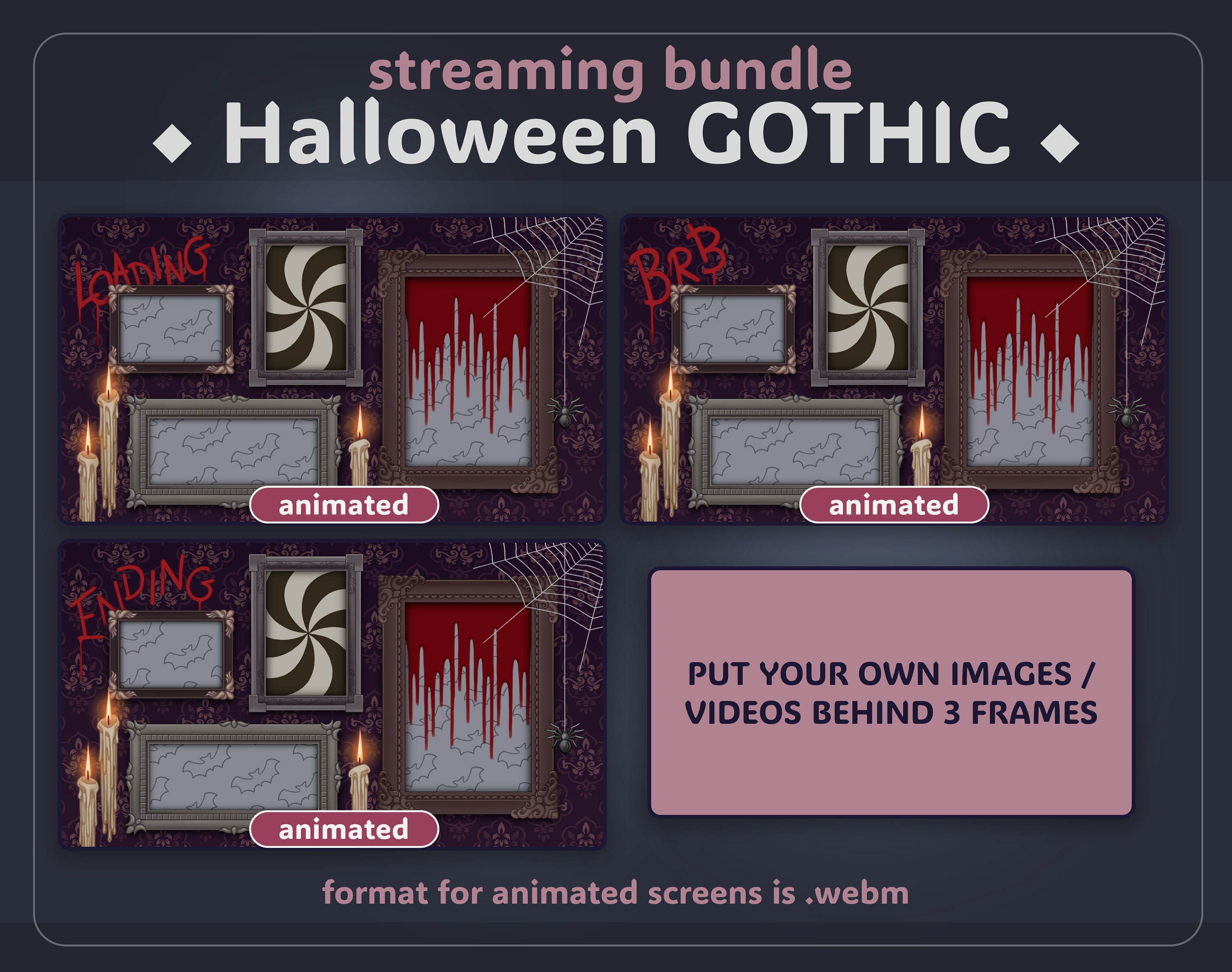 HALLOWEEN Animated Stream Overlay Bundle Twitch, OBS, Streamlabs Spooky ...