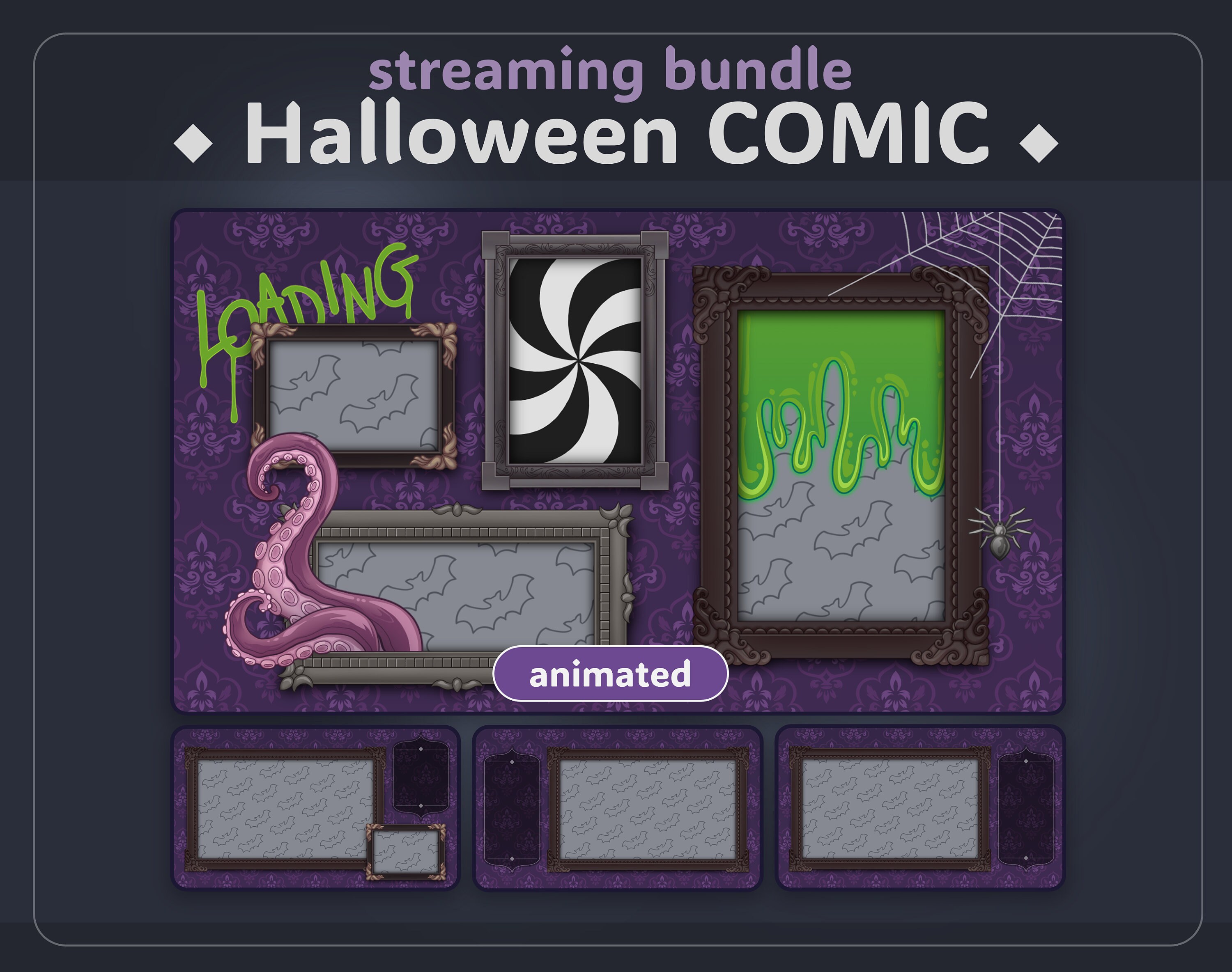 HALLOWEEN Animated Stream Overlay Bundle Twitch, OBS, Streamlabs Spooky ...