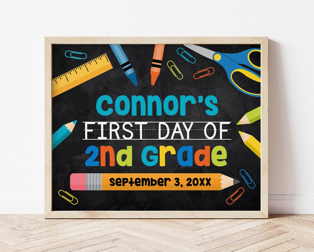 First Day of School Sign | Chalkboard School Sign Template | Printable ...