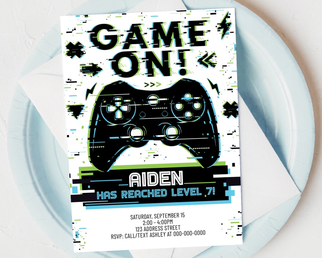 Video Game Birthday Invitation | Birthday Invitation | Gamer Invitation ...