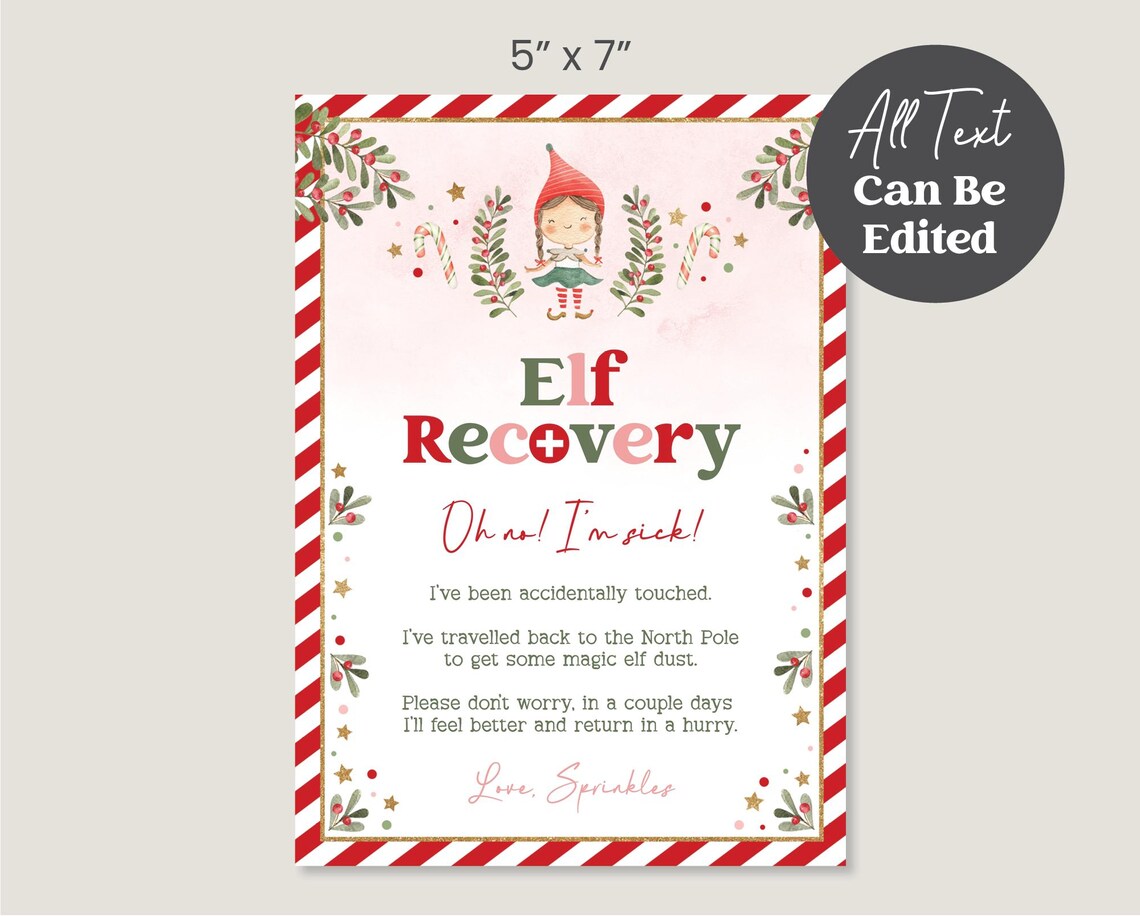 Elf Recovery Letter Elf Lost Magic Letter Elf Accidently Touched Letter ...