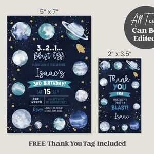 Space Birthday Invitation Printable Outer Space Astronaut - Etsy