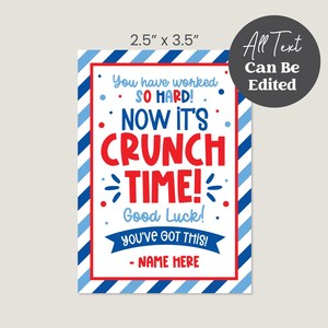 Crunch Time Tag | Good Luck Tag | Test Taking Tag | Encouragement ...