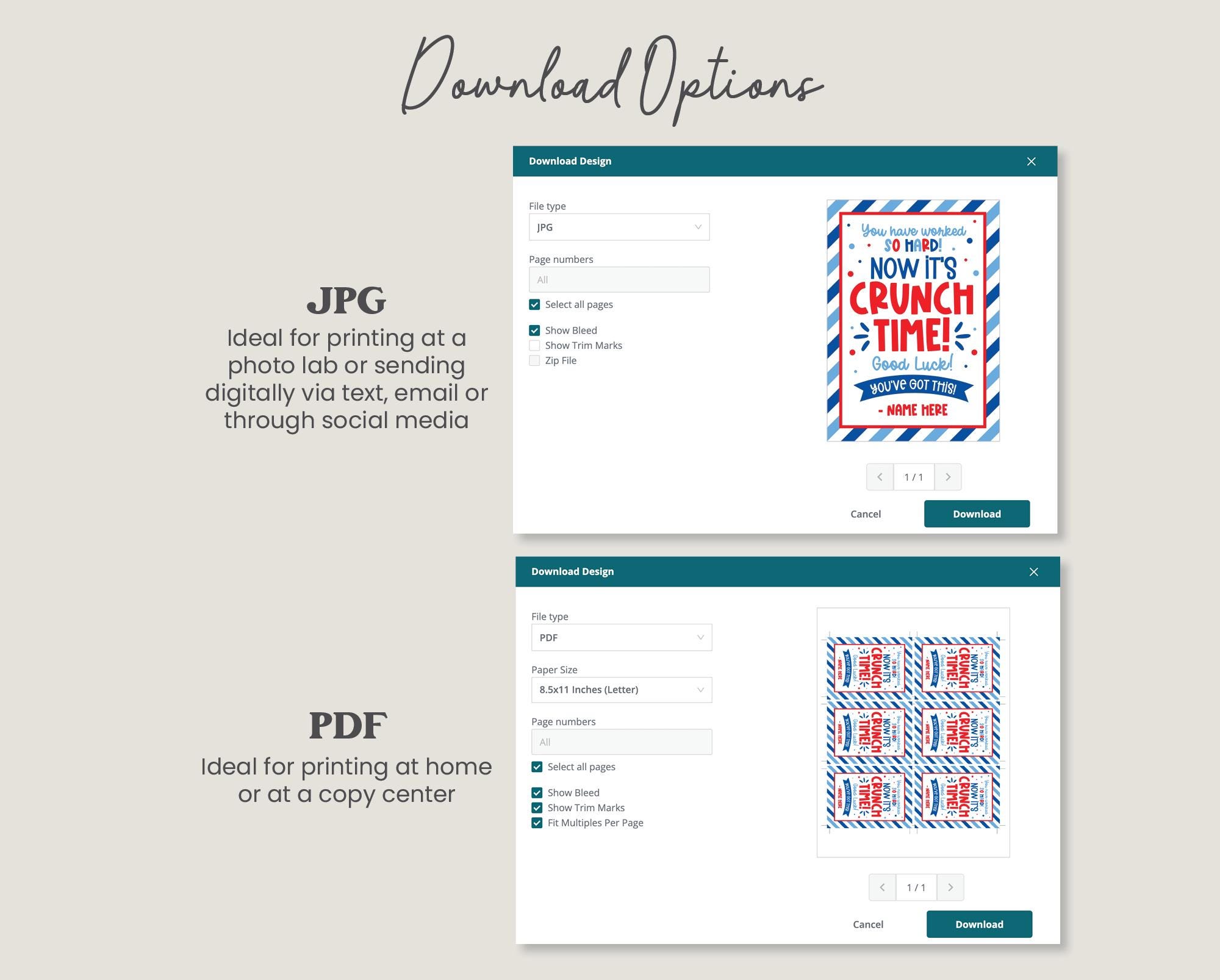 Crunch Time Tag | Good Luck Tag | Test Taking Tag | Encouragement ...