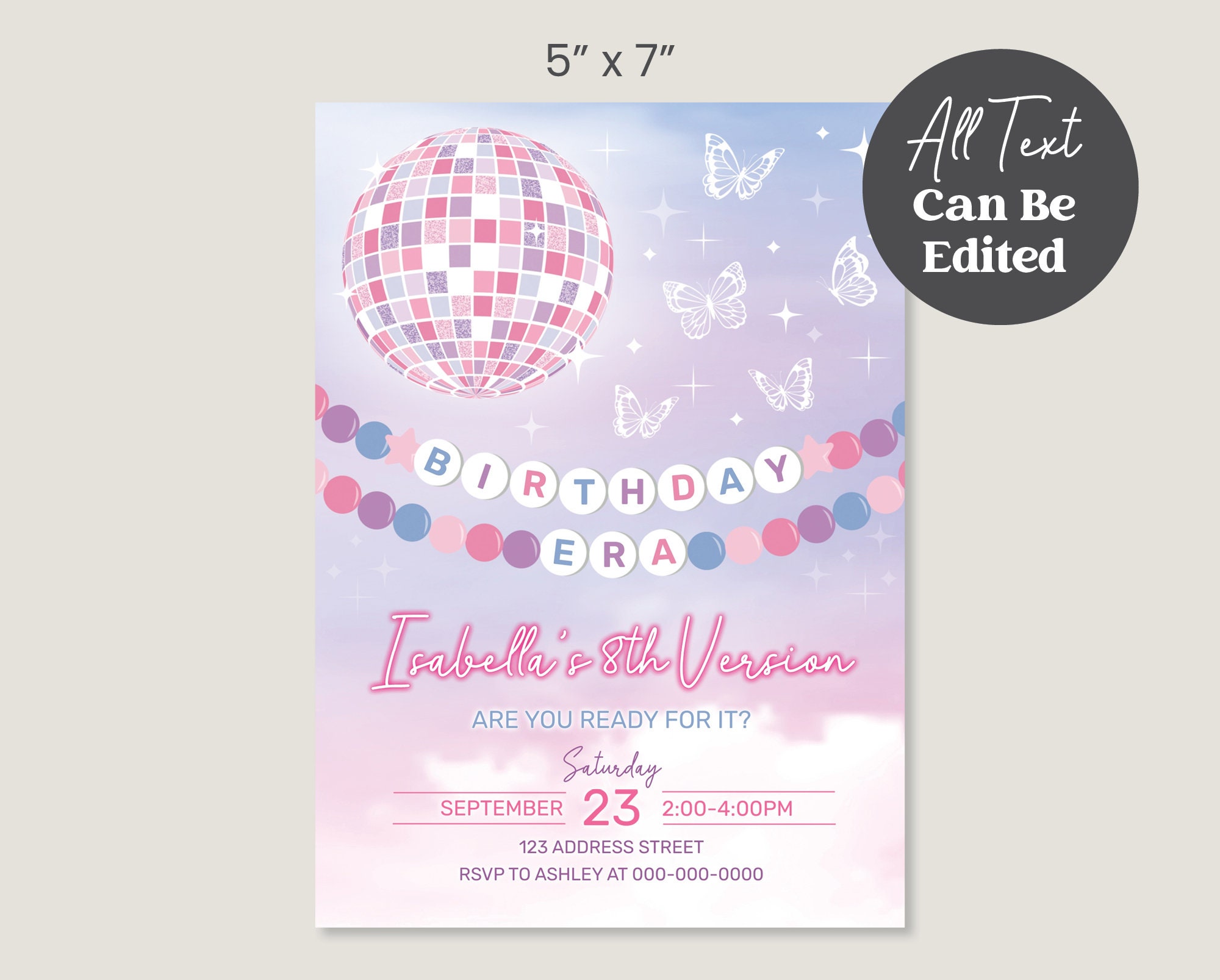 Taylor Swift Birthday Invitation | Era Birthday Invitation | Swiftie ...