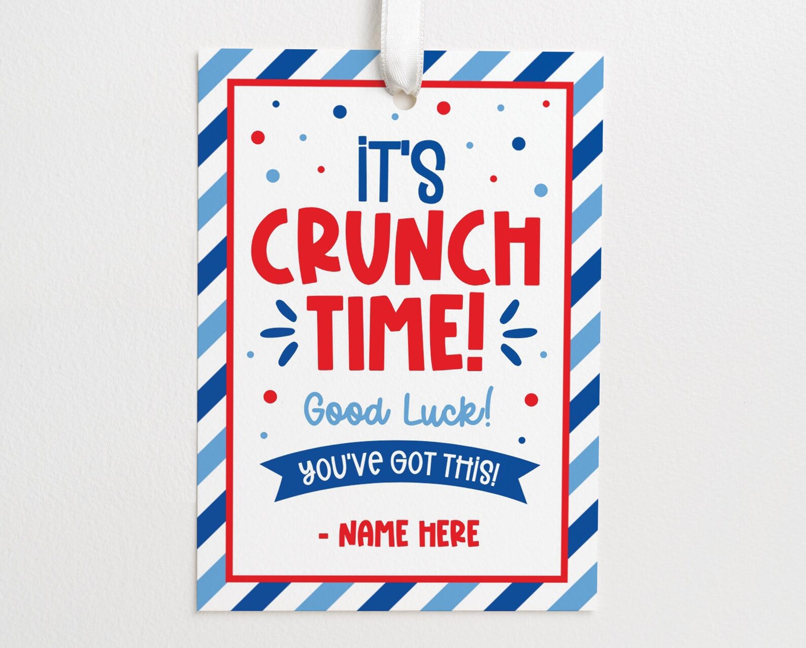 Crunch Time Tag | Good Luck Tag | Test Taking Tag | Encouragement ...