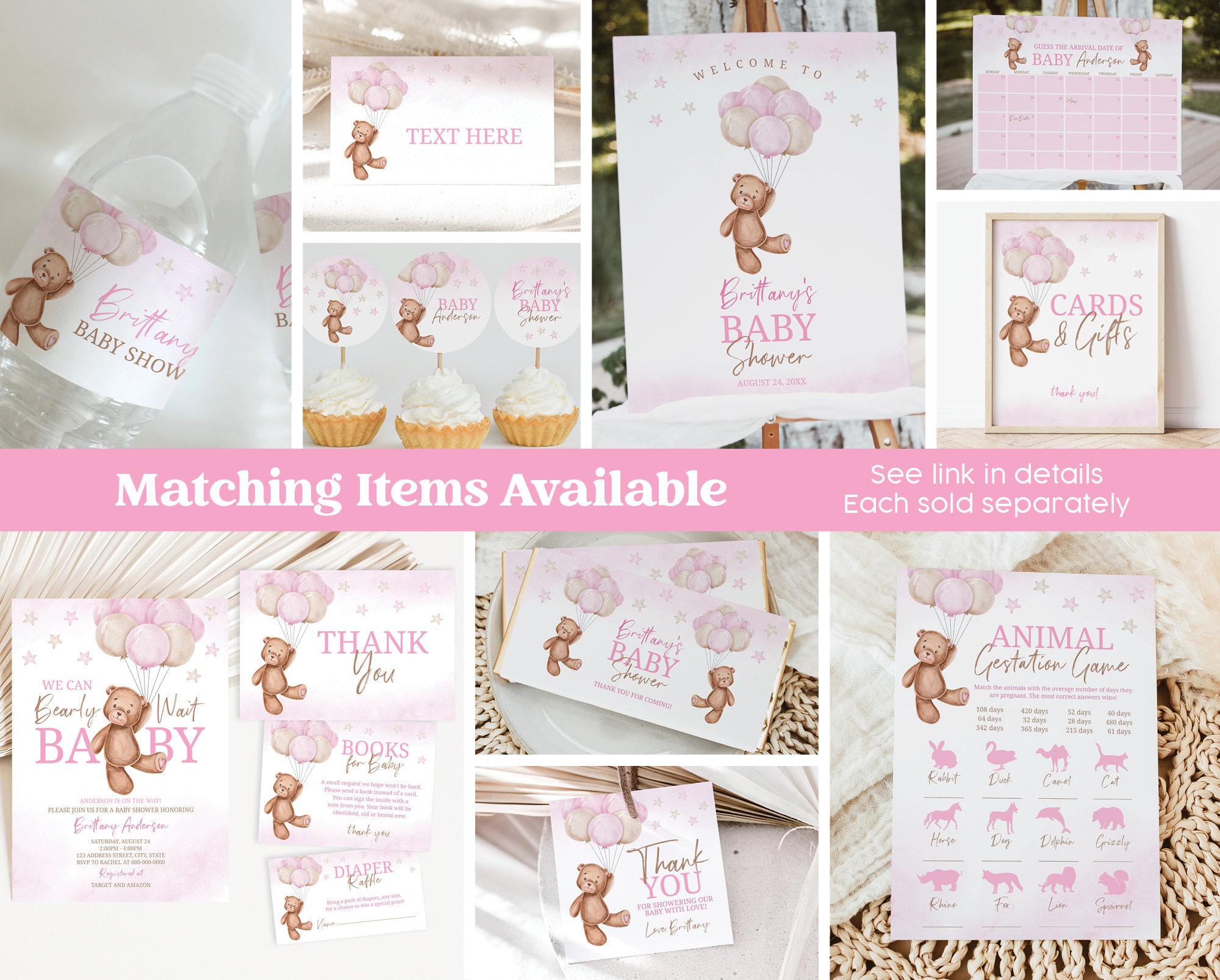 Teddy Bear Balloons Baby Shower Books for Baby Sign Printable ...