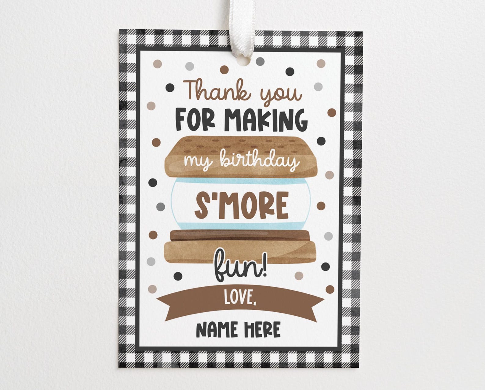 Thank You for Making My Birthday S'more Fun Tag | Thank You Tag | Smore ...