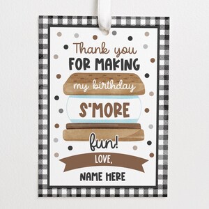 Thank You for Making My Birthday S'more Fun Tag | Thank You Tag | Smore ...