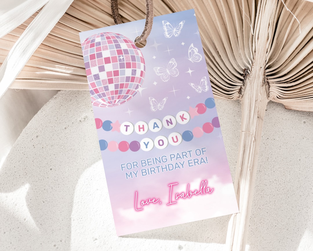 Taylor Swift Thank You Tag | Birthday Thank You Tag | Swiftie Favor Tag ...
