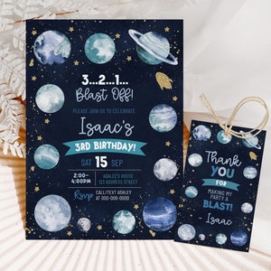 Space Birthday Invitation Printable Outer Space Astronaut - Etsy