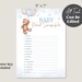 Baby Word Scramble Game Teddy Bear Balloons Baby Shower Game Game ...