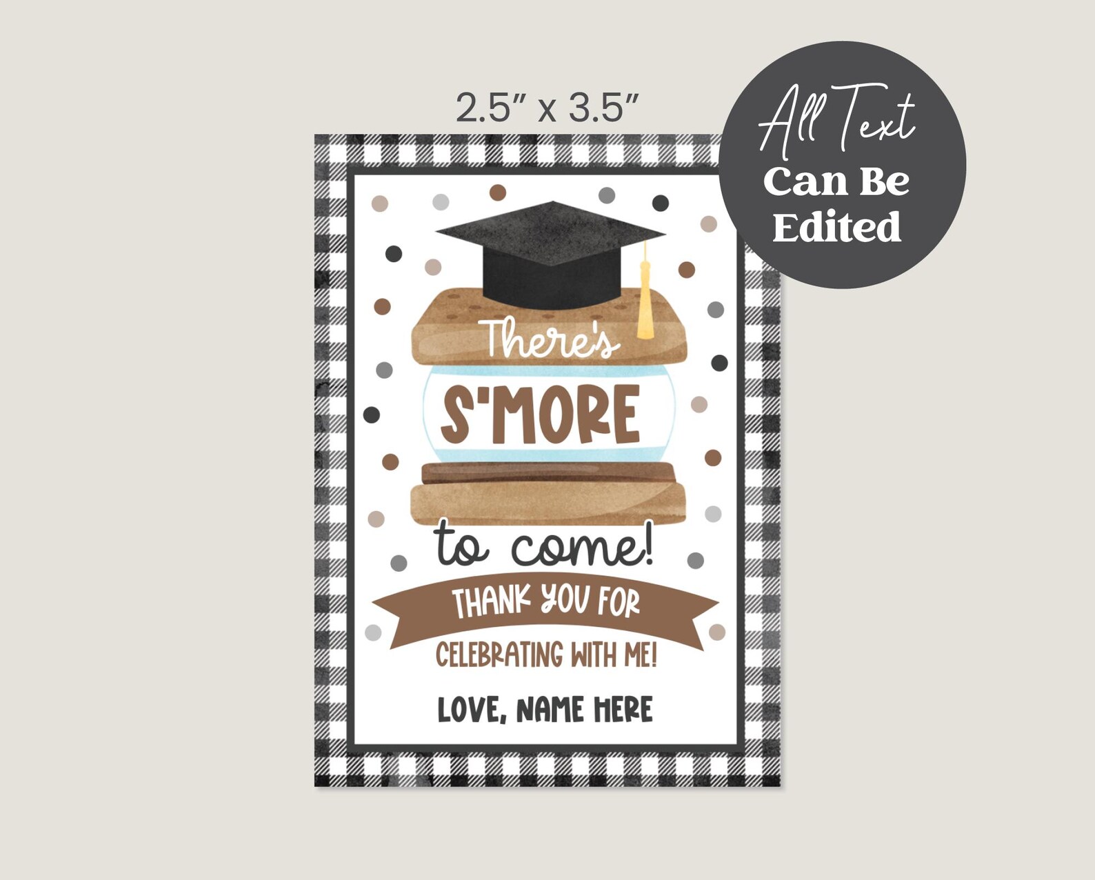 Graduation S'mores Thank You Tag | Graduation Thank You Tag | Smores ...