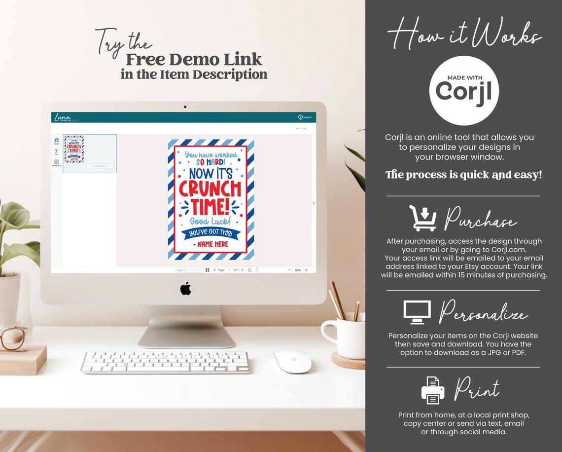 Crunch Time Tag | Good Luck Tag | Test Taking Tag | Encouragement ...