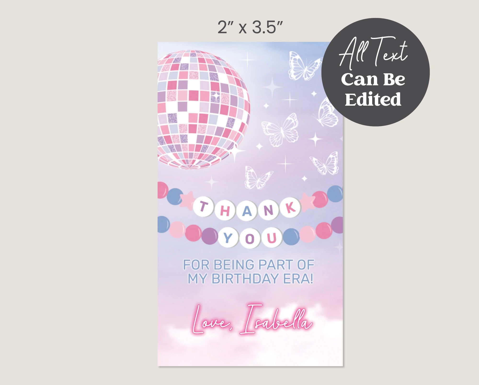 Taylor Swift Thank You Tag | Birthday Thank You Tag | Swiftie Favor Tag ...