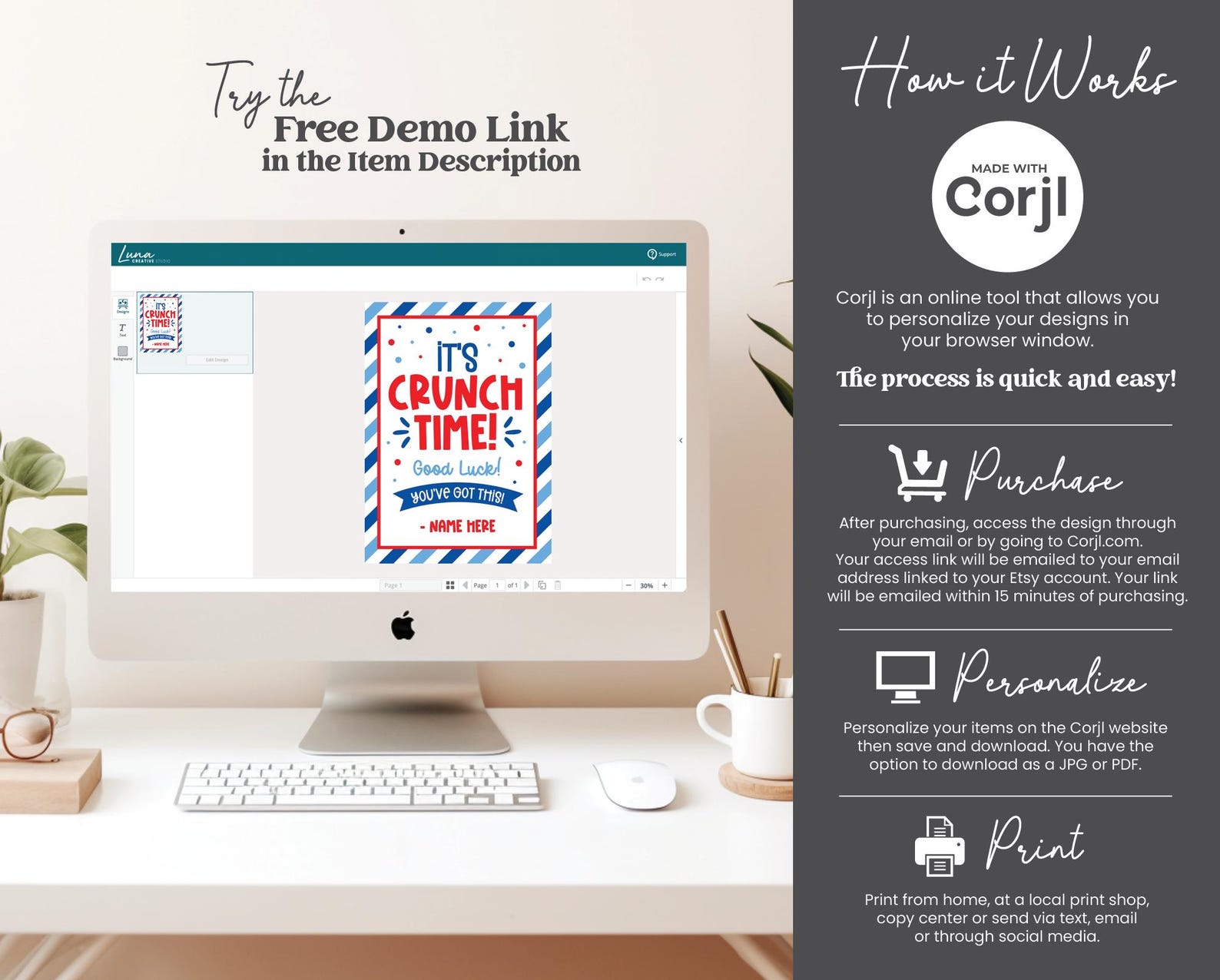 Crunch Time Tag | Good Luck Tag | Test Taking Tag | Encouragement ...