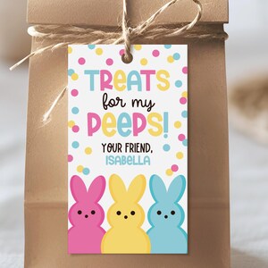 Easter Treats for My Favorite Peeps Tag | Peeps Gift Tag | Easter Gift ...