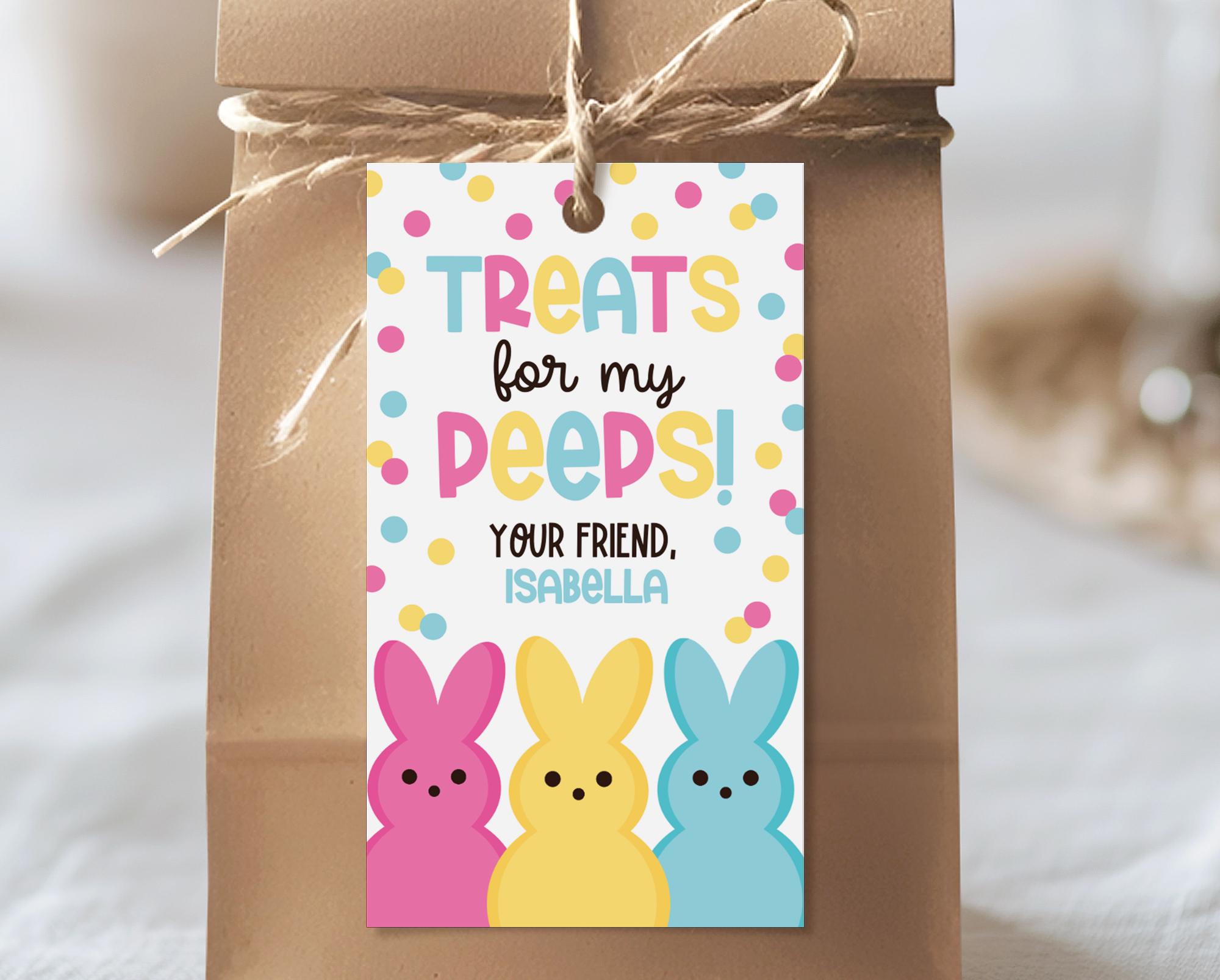 Easter Treats for My Favorite Peeps Tag | Peeps Gift Tag | Easter Gift ...