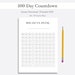 100 Day Countdown Tracker | Instant Download Printable PDF | Wedding ...