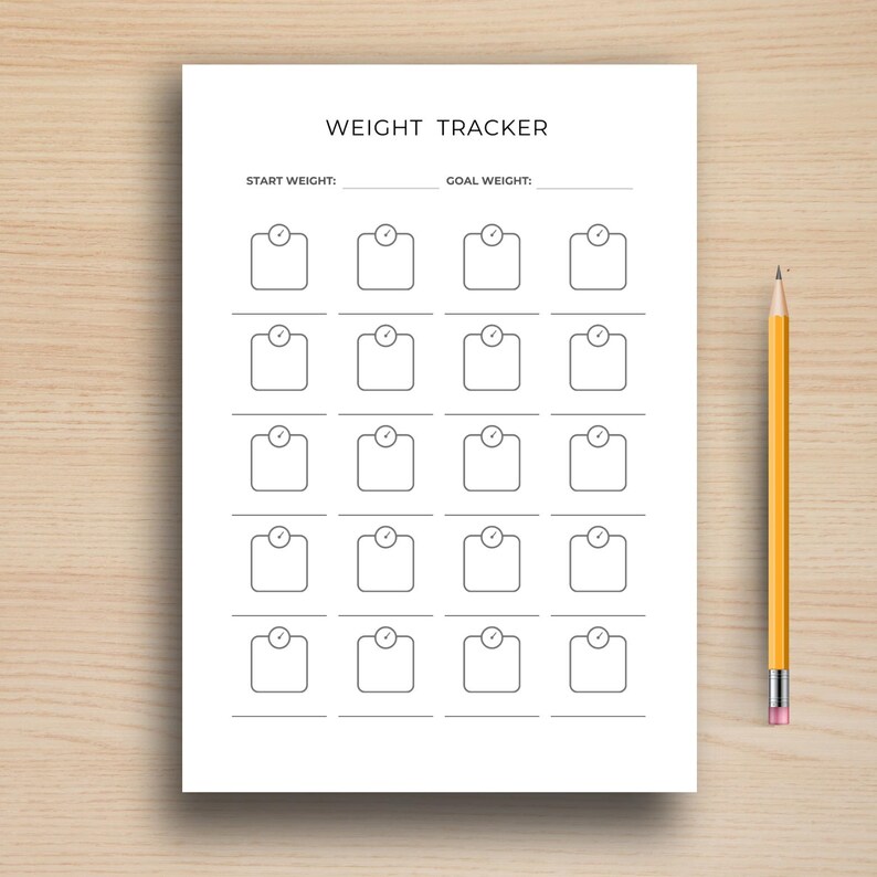 Weight Loss/gain Tracker | Minimalist Weight Log Template | Weight Goal ...