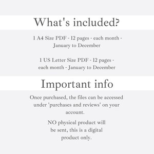 Blank Monthly Calendar | Undated Sunday Start Calendar | Simple Minimal ...