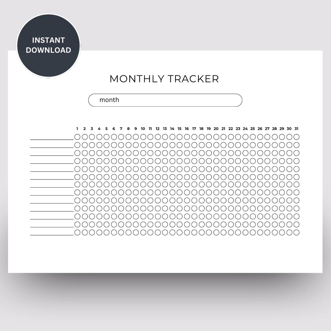 Monthly Habit, Goal, Task Tracker | Habit Tracker Printable | Instant ...