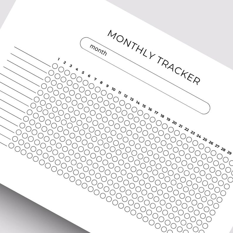 Monthly Habit, Goal, Task Tracker | Habit Tracker Printable | Instant ...