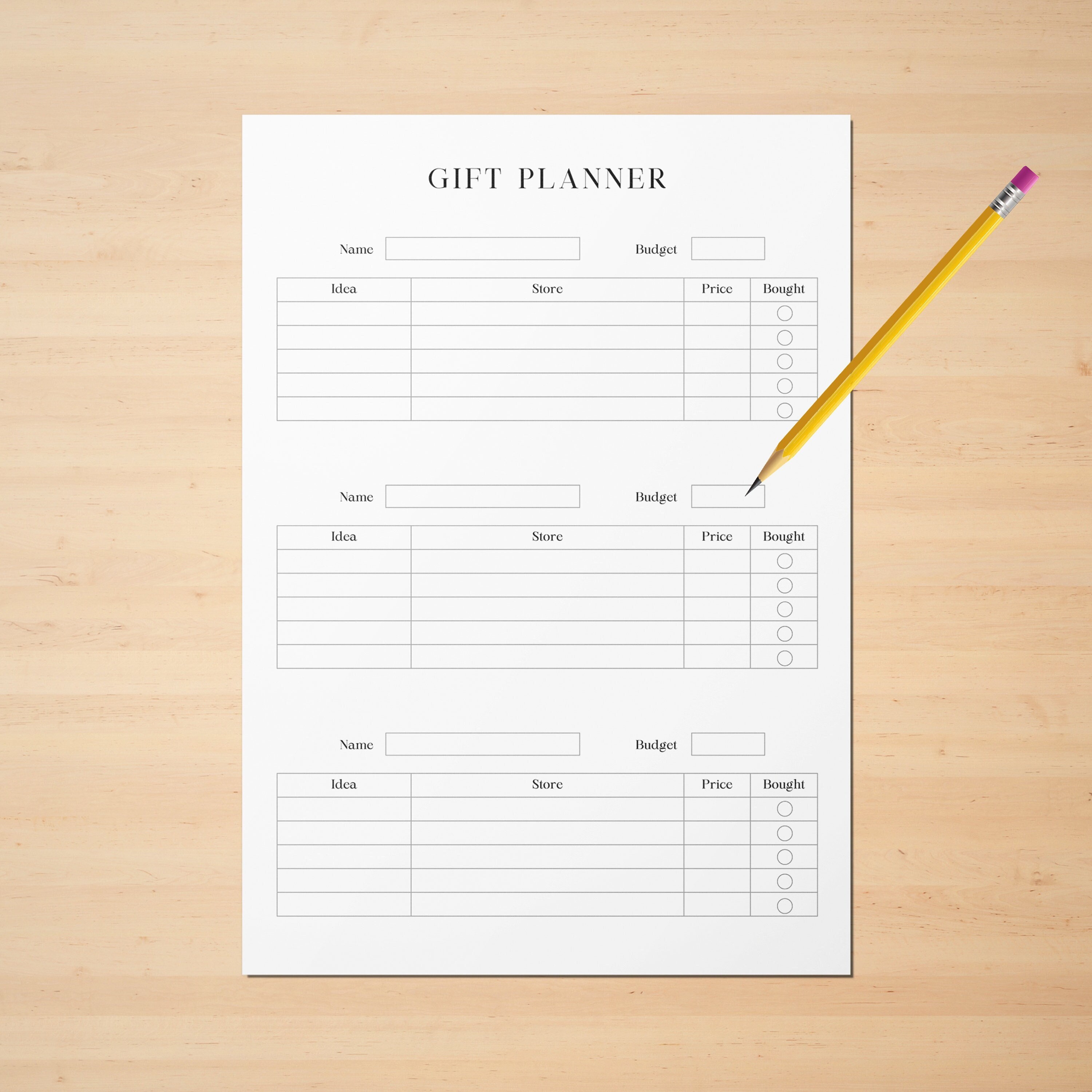 Gift Planner Printable | Instant Download | Simple Gift Lift | Gift ...