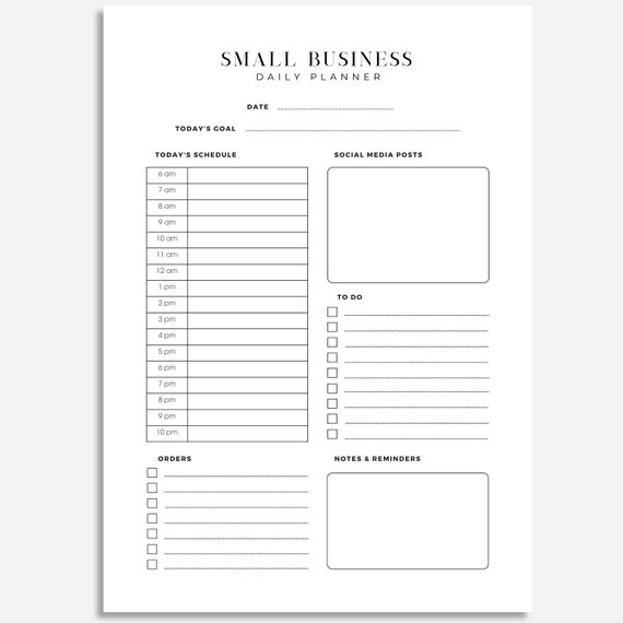 Printable Daily Business Binder