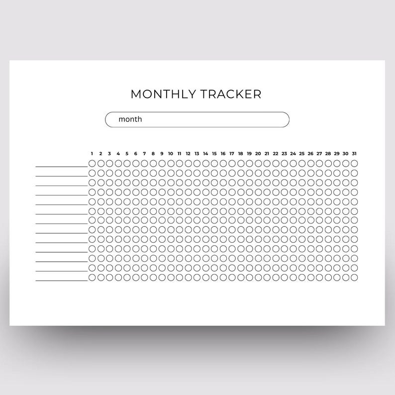 Monthly Habit, Goal, Task Tracker | Habit Tracker Printable | Instant ...