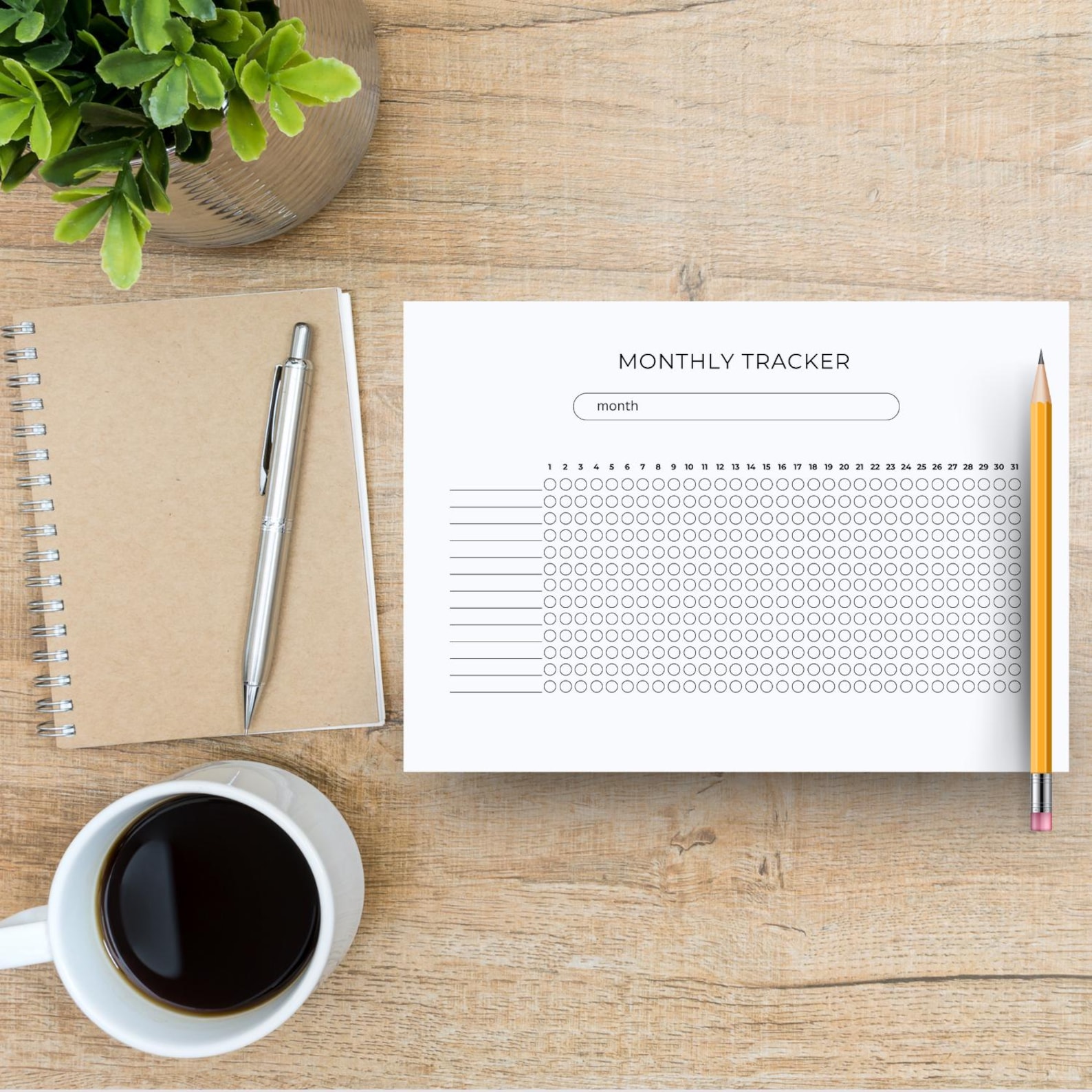 Monthly Habit, Goal, Task Tracker | Habit Tracker Printable | Instant ...