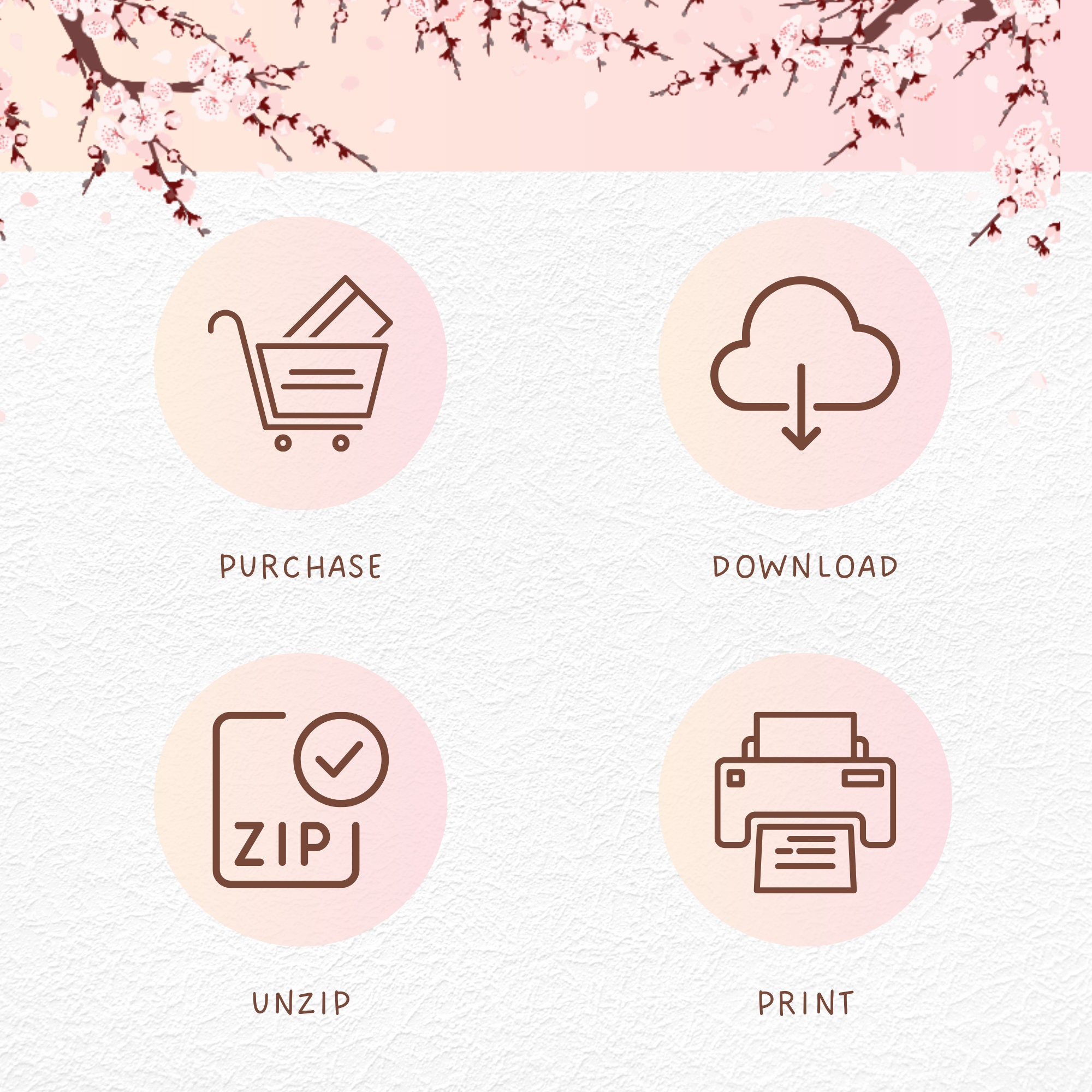 Planner Japanese Sakura 2024 Digital Printable, Calendar, Monthly ...