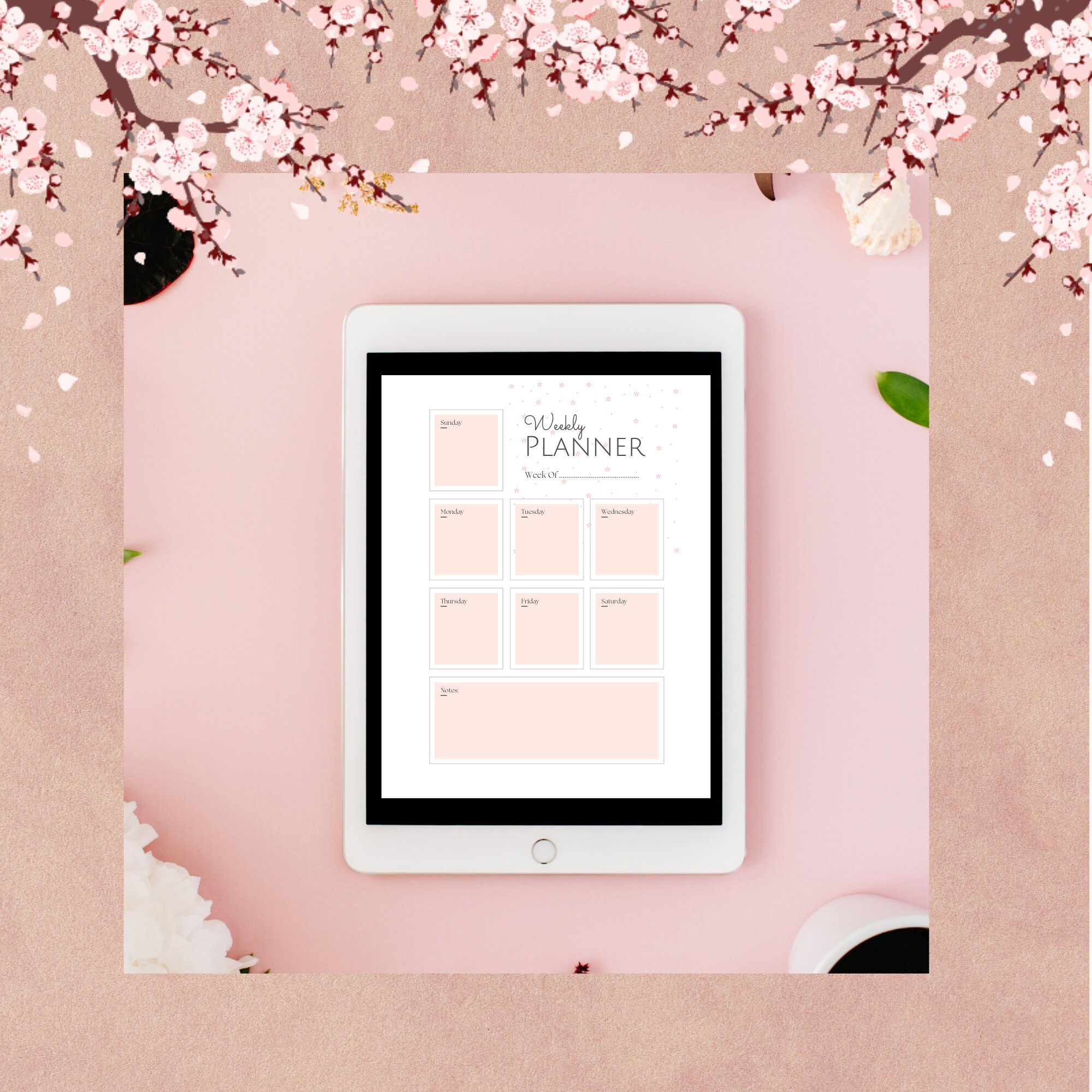 Planner Japanese Sakura 2024 Digital Printable, Calendar, Monthly ...