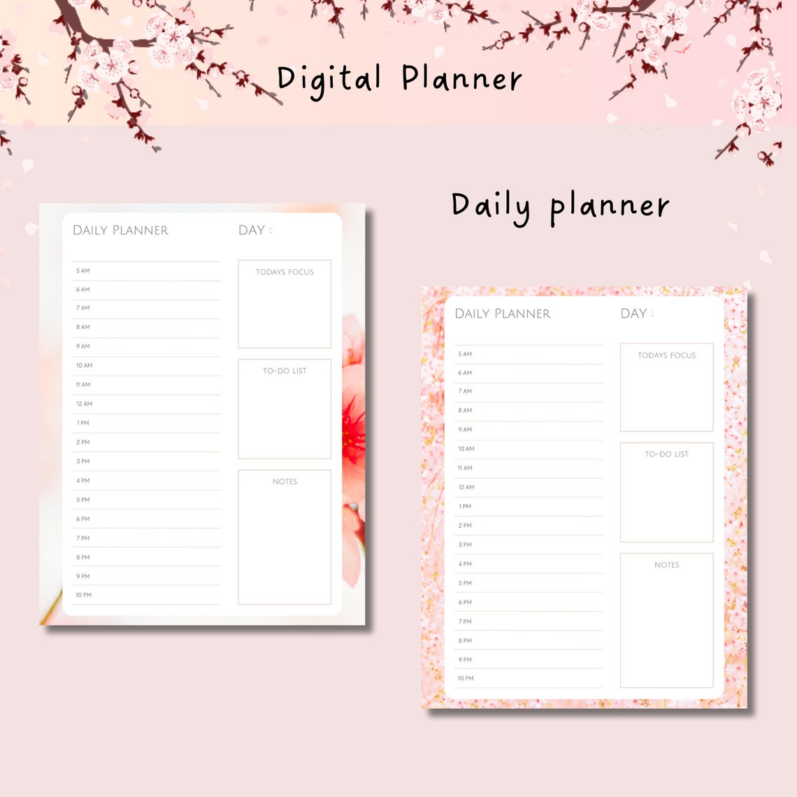 Planner Japanese Sakura 2024 Digital Printable, Calendar, Monthly ...