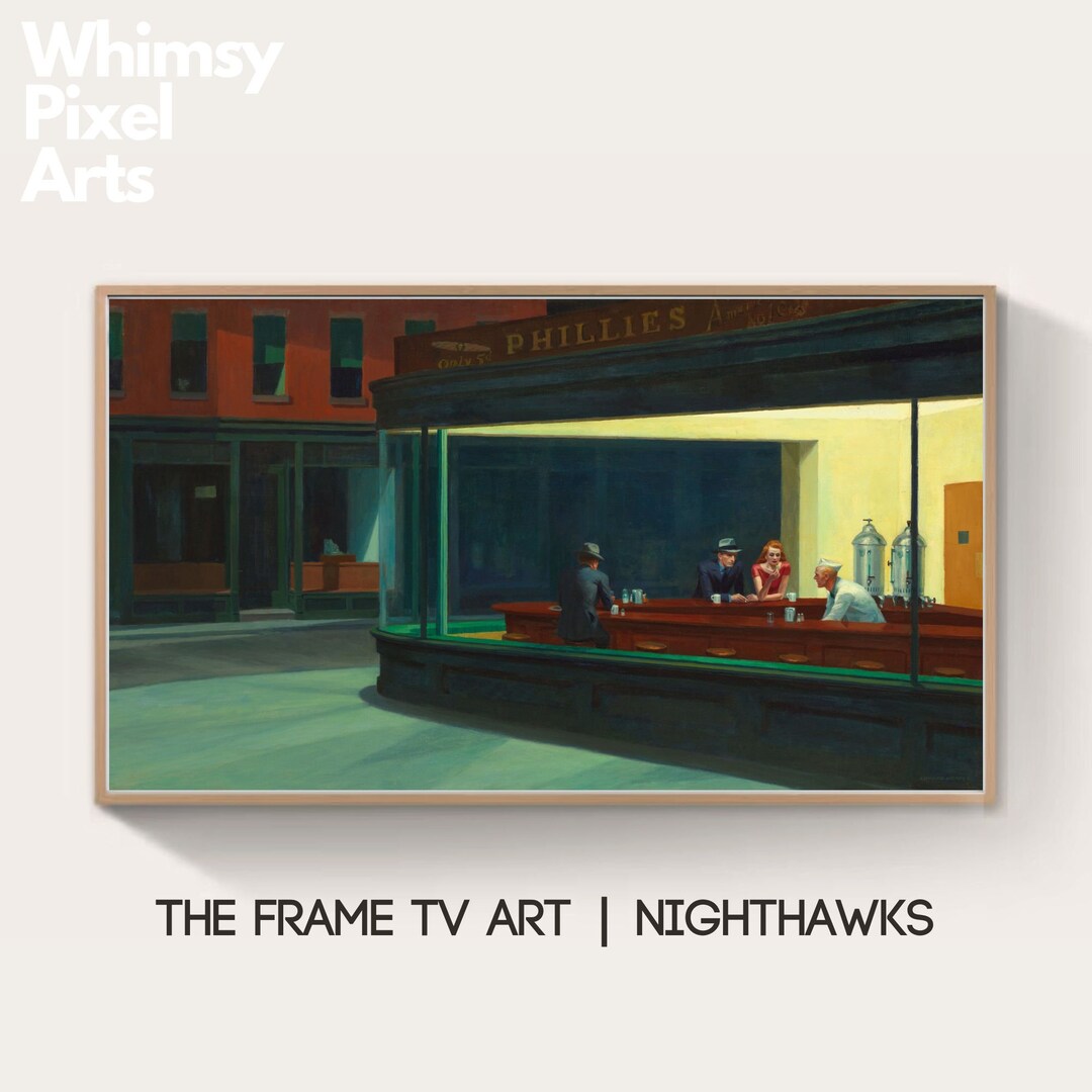 Samsung Frame TV Art: Edward Hopper's "nighthawks" Oil on Canvas - Etsy