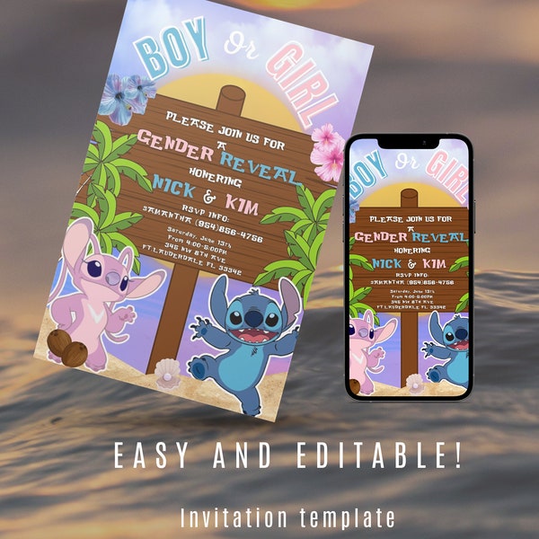 Lilo and Stitch Gender Reveal - Etsy