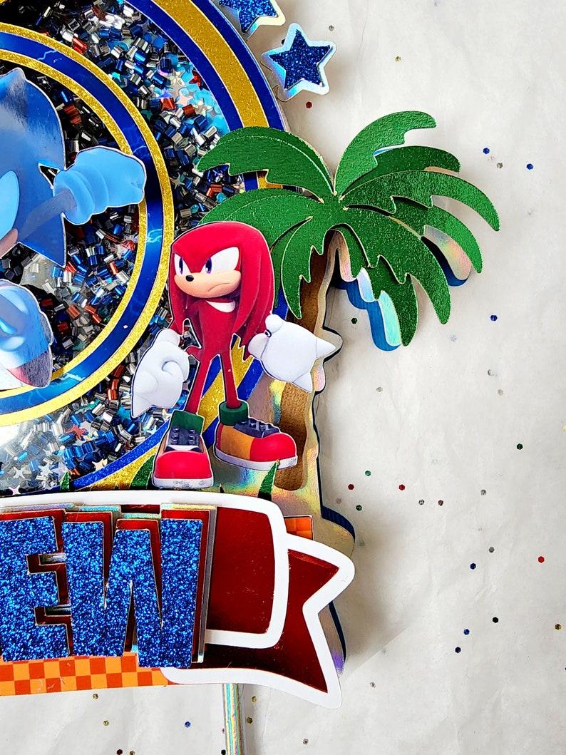 Sonic Cake Topper, Sonic the Hedgehog Cake Topper, Sonic 3D Cake Topper ...
