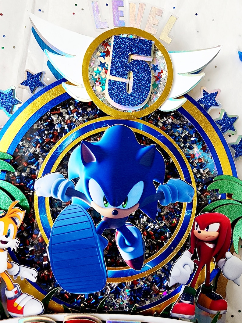 Sonic Cake Topper, Sonic the Hedgehog Cake Topper, Sonic 3D Cake Topper ...