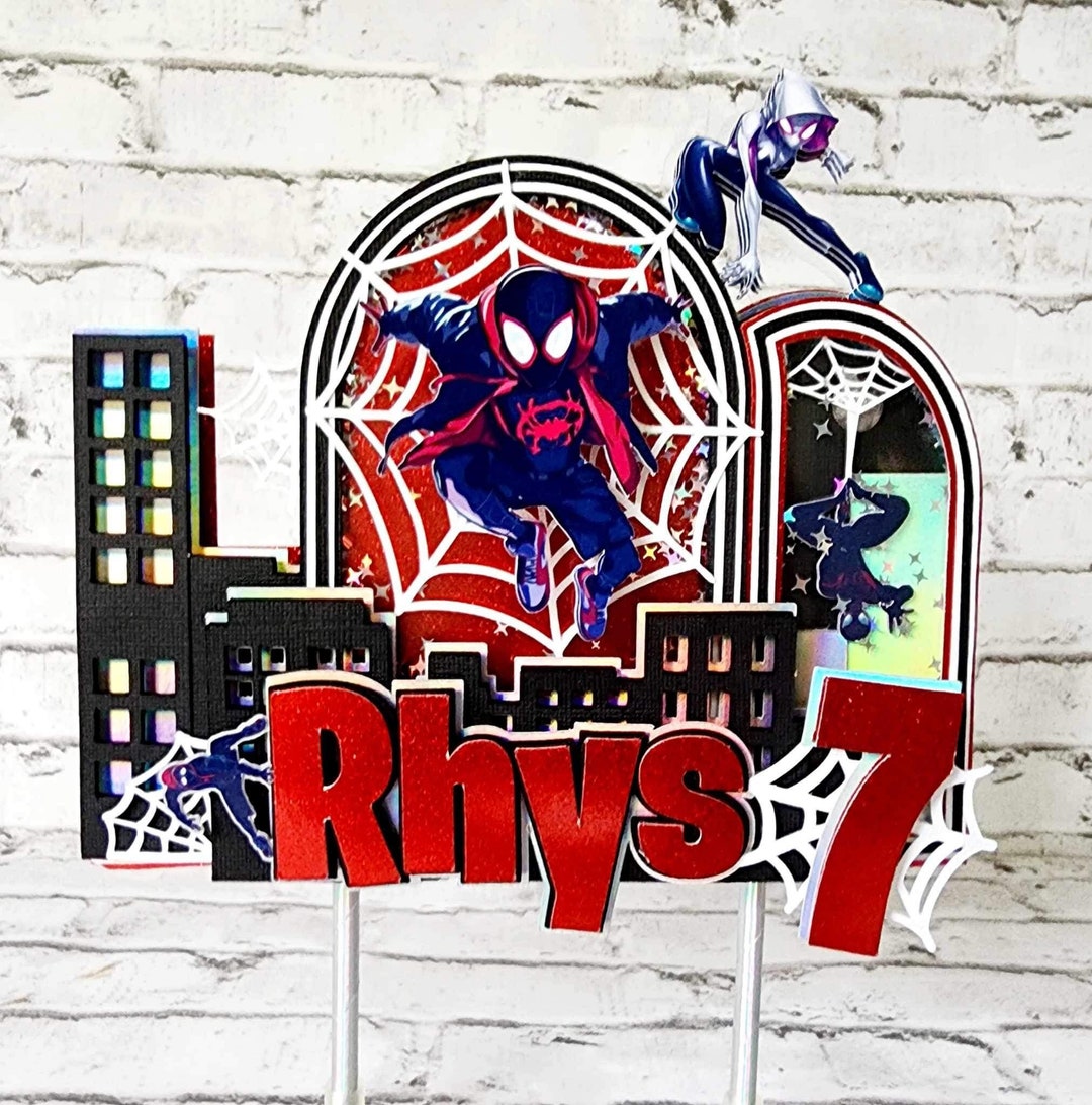 Miles Morales Spider-man Light up Cake Topper, 3D Shaker Topper, Custom ...