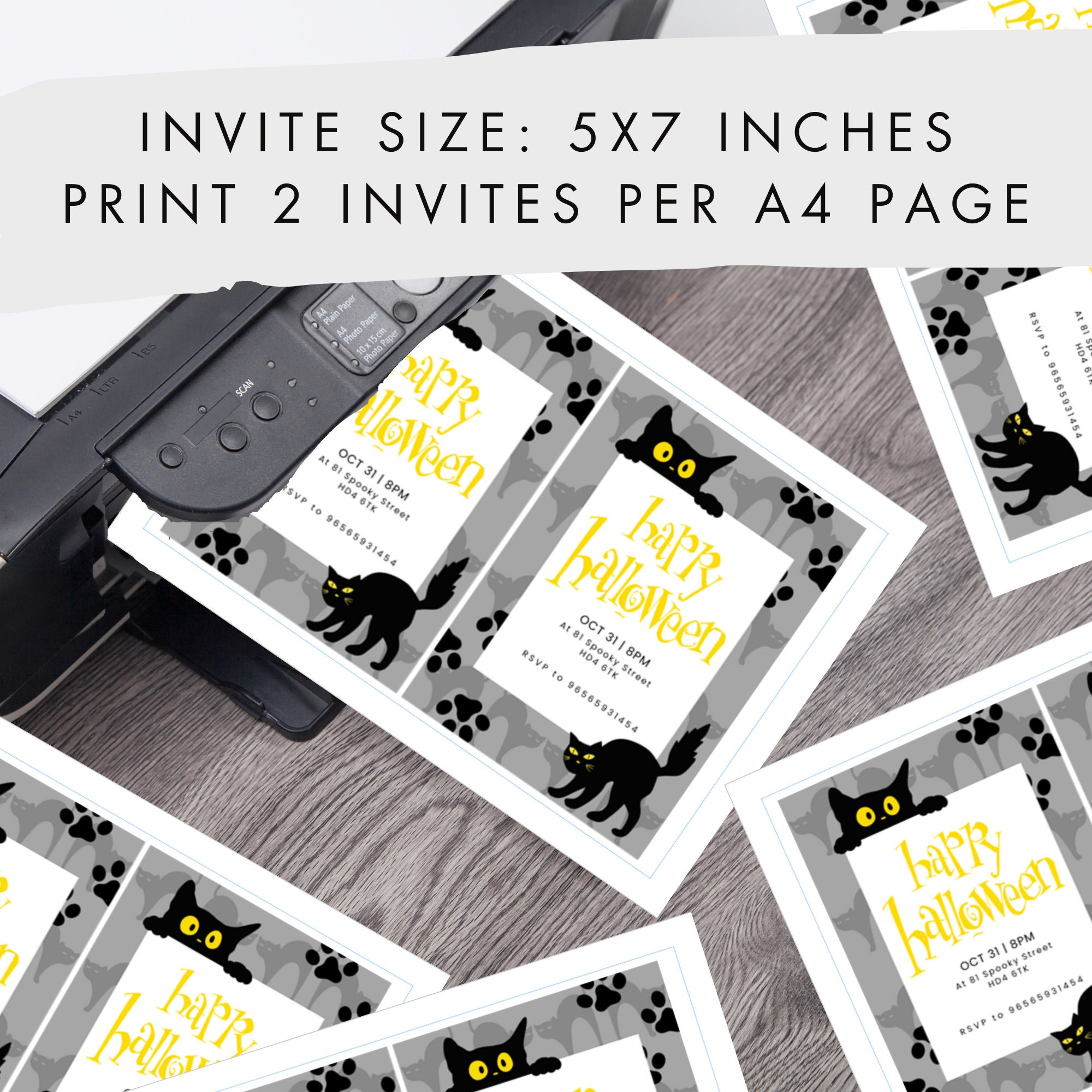 Editable Halloween Invitation Personalised Halloween - Etsy