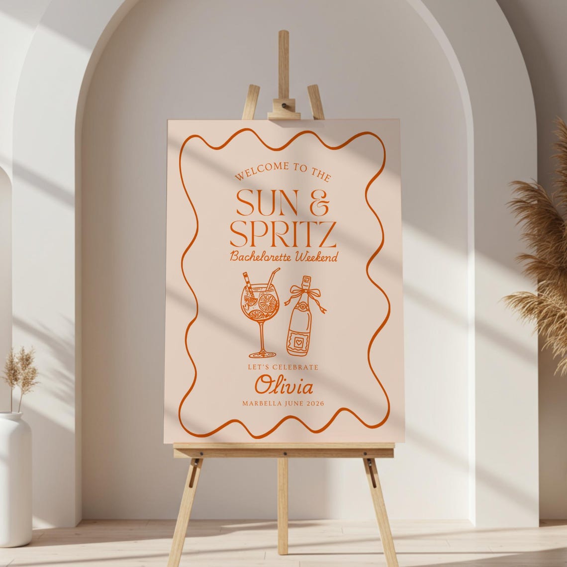 Sun and Spritz Bachelorette Welcome Sign, Aperol Spritz Hen Do, Spritz ...